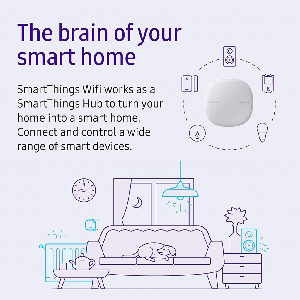 Samsung SmartThings Wifi, tích hợp hub trung tâm SmartThings - Gu Công Nghệ