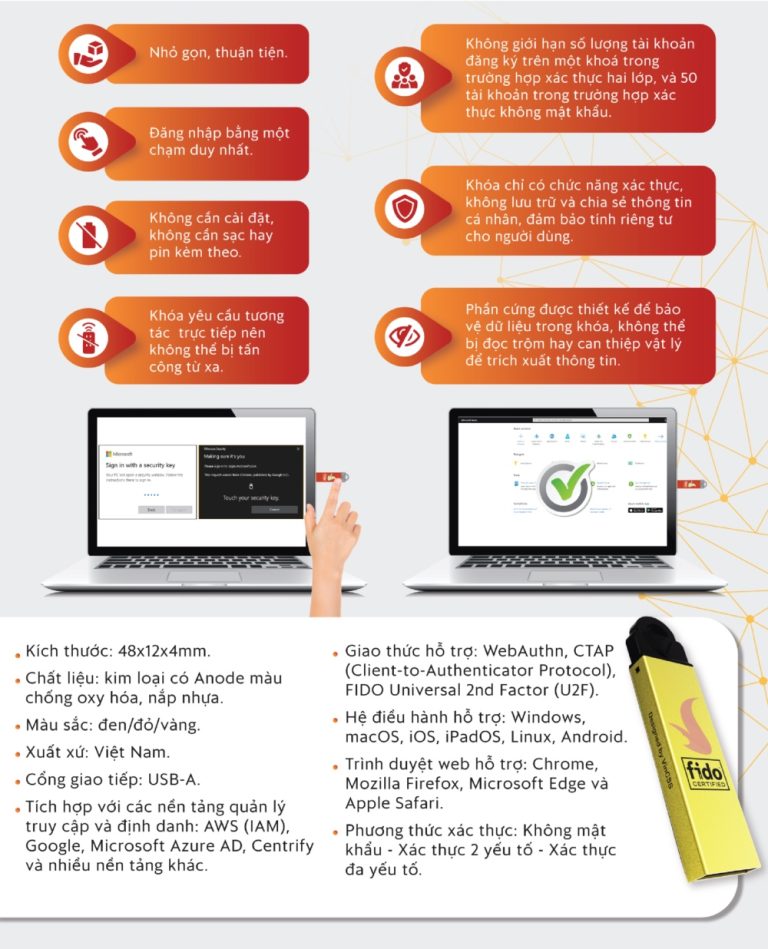 Khóa xác thực VinCSS FIDO2 Touch 1 - Gu Công Nghệ