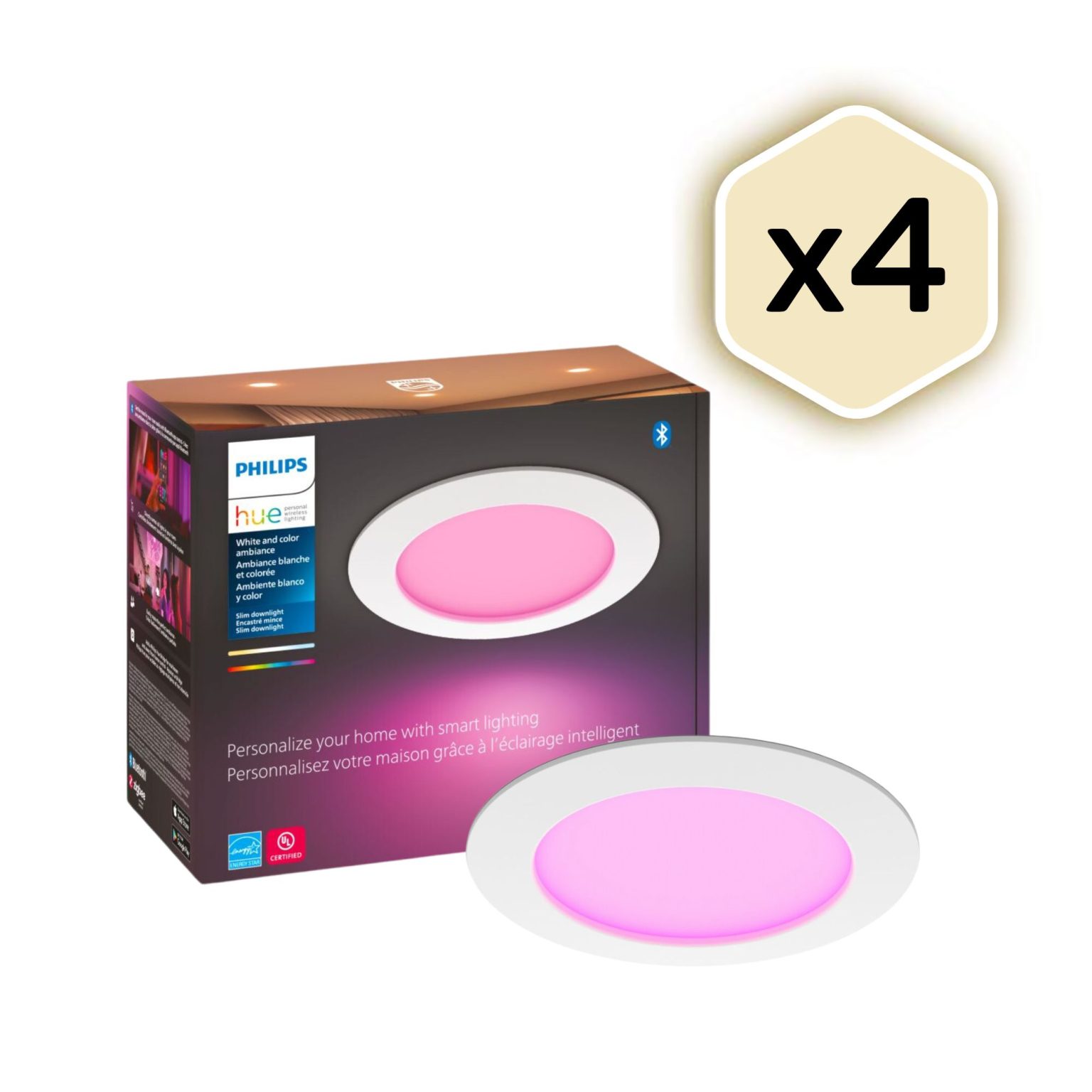 Combo Philips Hue Slim Downlight 4 Pack - Siêu tiết kiệm - Gu Công Nghệ
